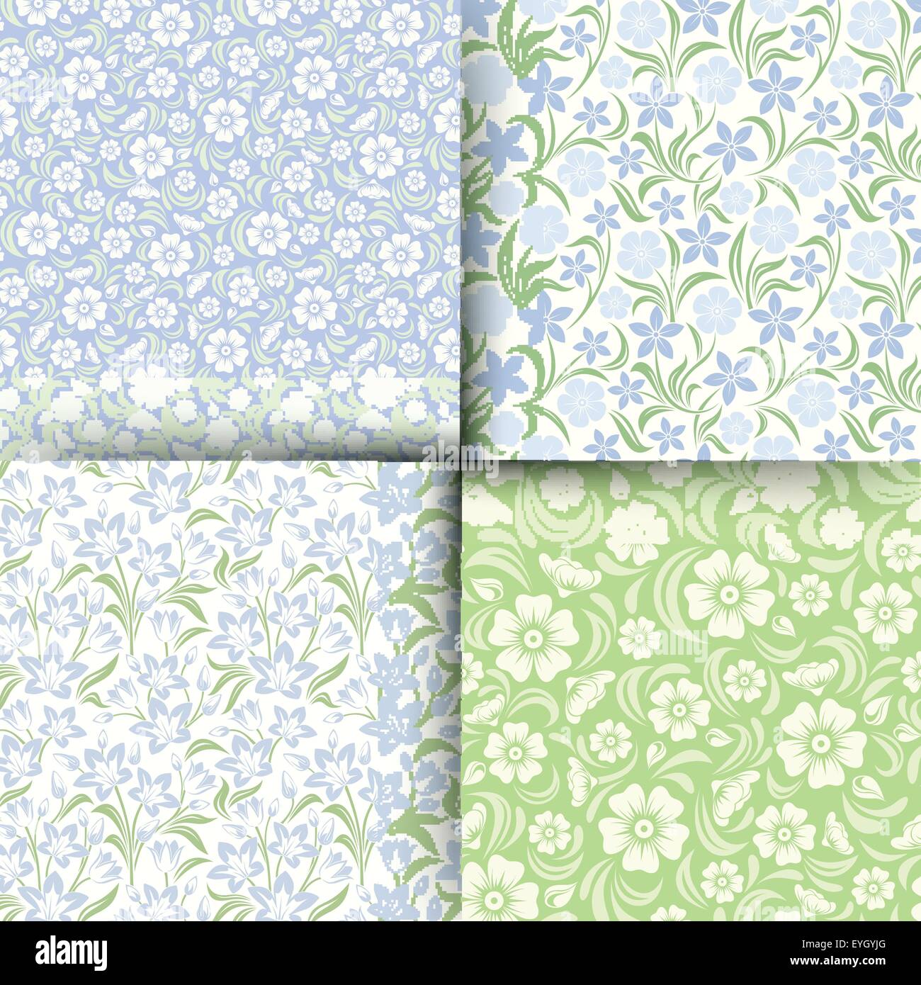 Blue continuous flower decoration hi-res stock photography and images ...