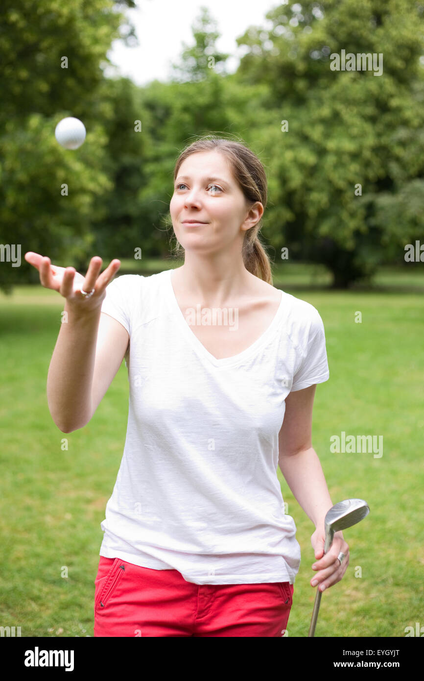 Woman playing ball hi-res stock photography and images - Alamy