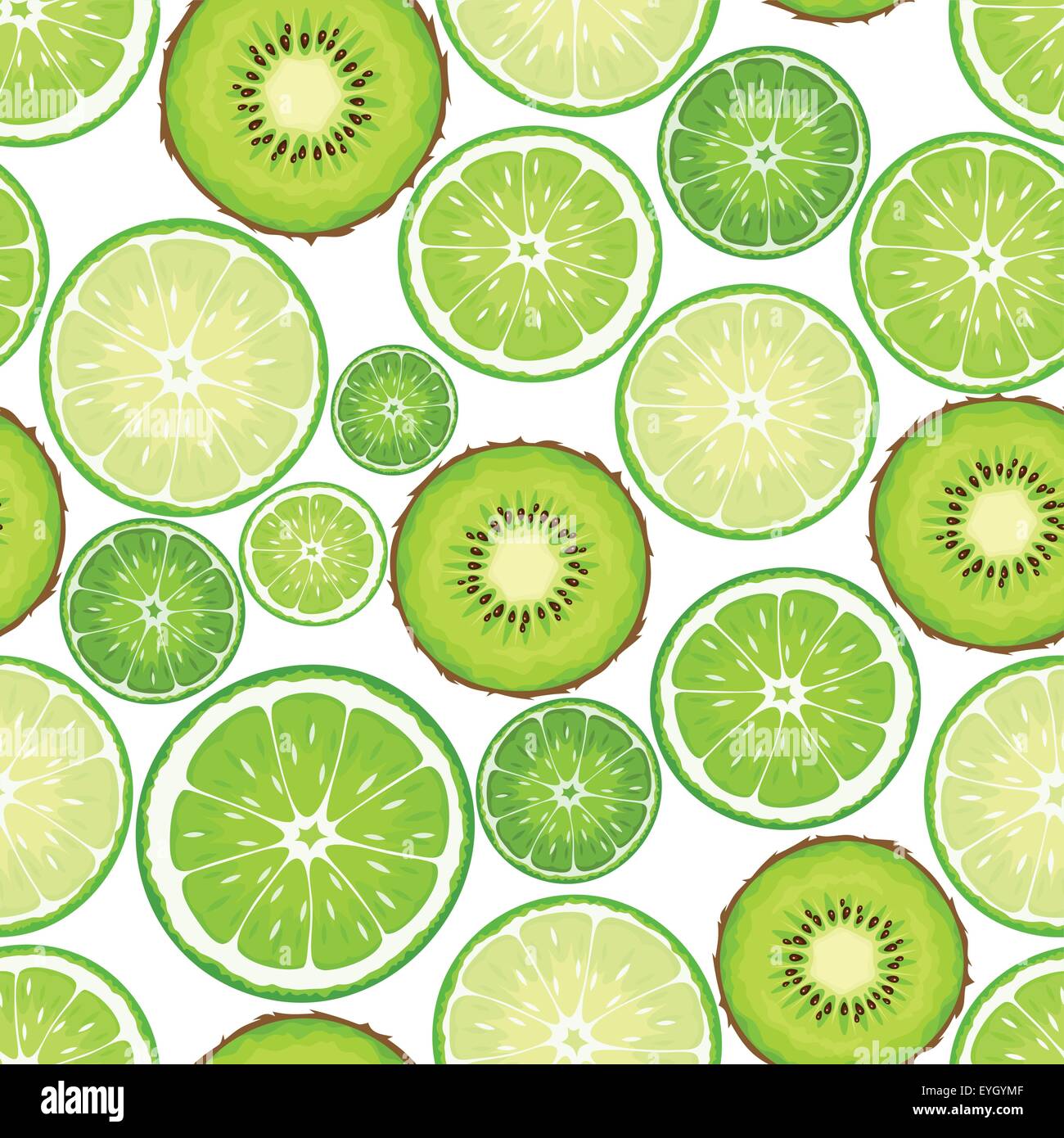Seamless background with kiwi and lime slices. Vector illustration ...
