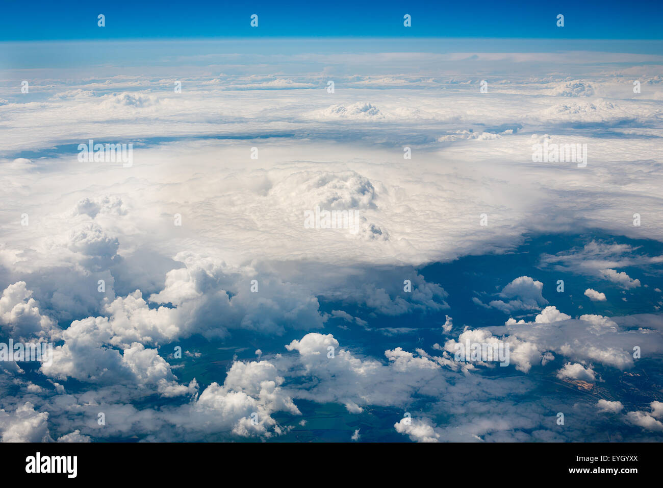 Sky clouds and land background. Top view of the plane Stock Photo - Alamy