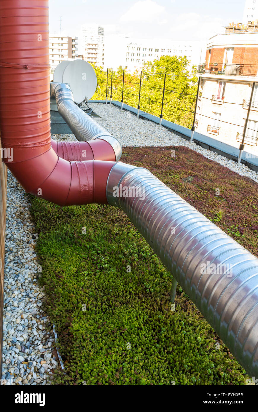 Paris, France, Detail, Piping Outside, Rehabilitation of Immigrant ...