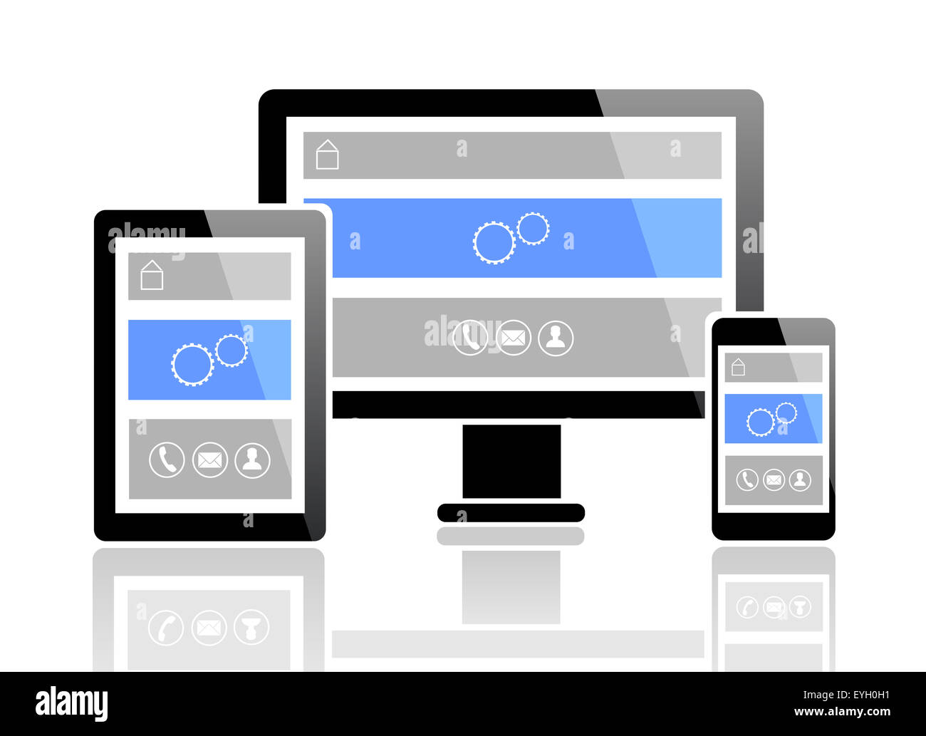 Modern monitor, computer, laptop, phone, tablet Stock Photo - Alamy