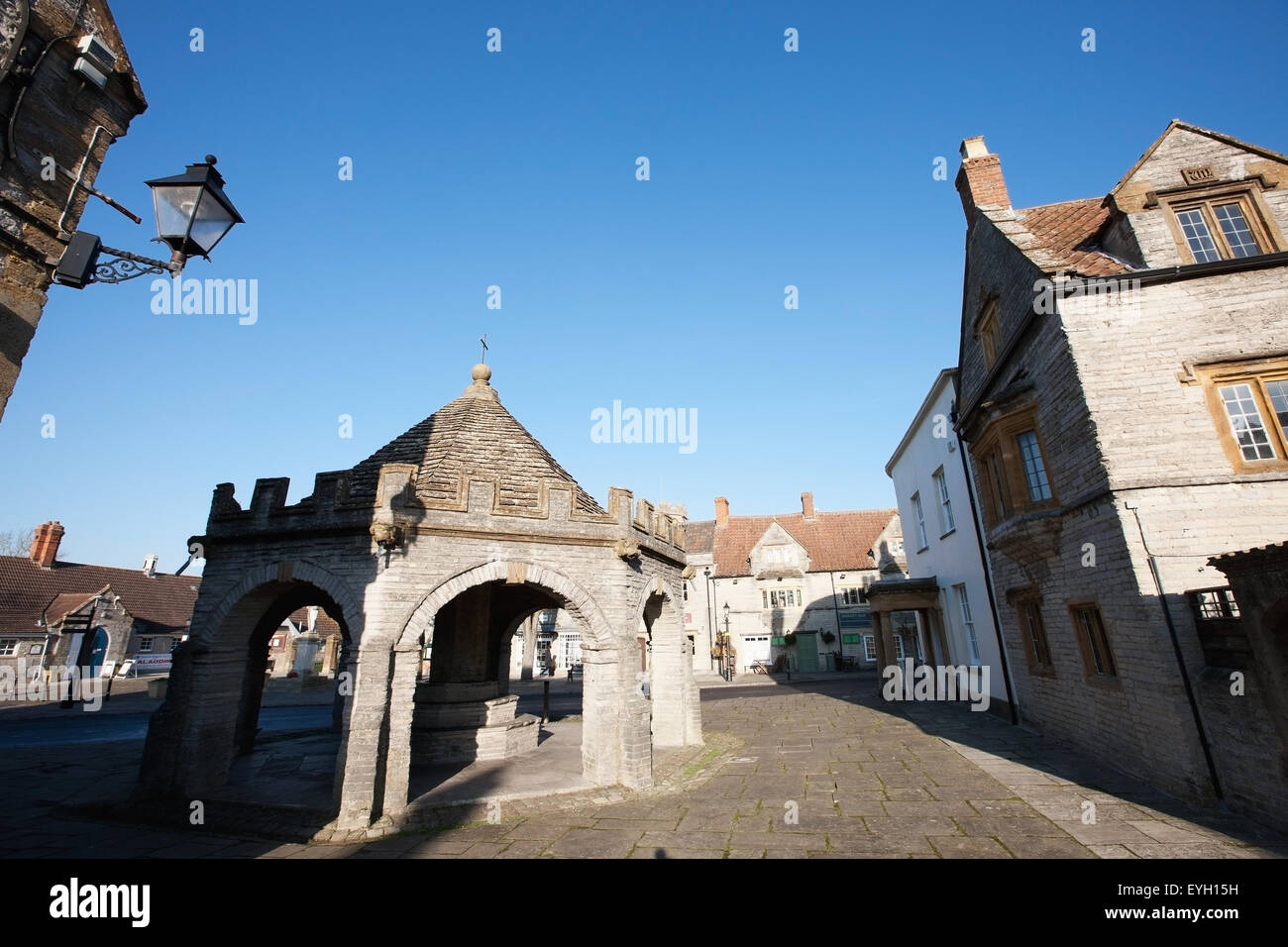 Old Town's Square Of Somerton; South Somerset, England, Uk Stock Photo ...