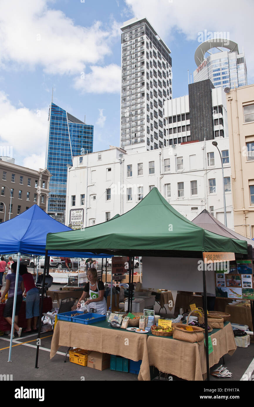 Market Stall In City; New Zealand Stock Photo - Alamy