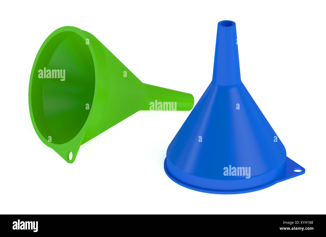 two plastic funnel isolated on white background Stock Photo - Alamy