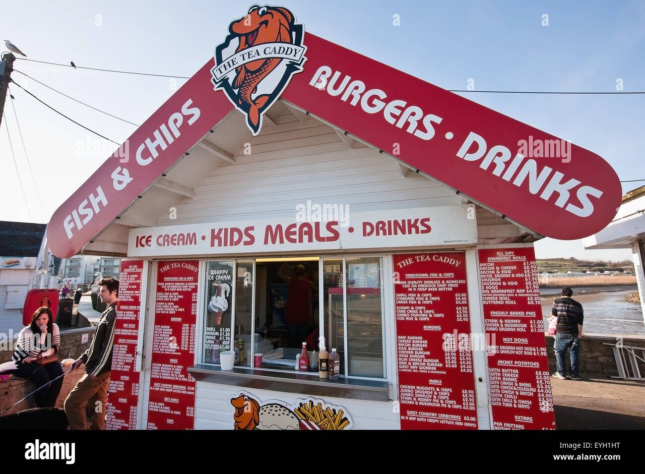 Fish and chips kiosk at west bay hi-res stock photography and images ...