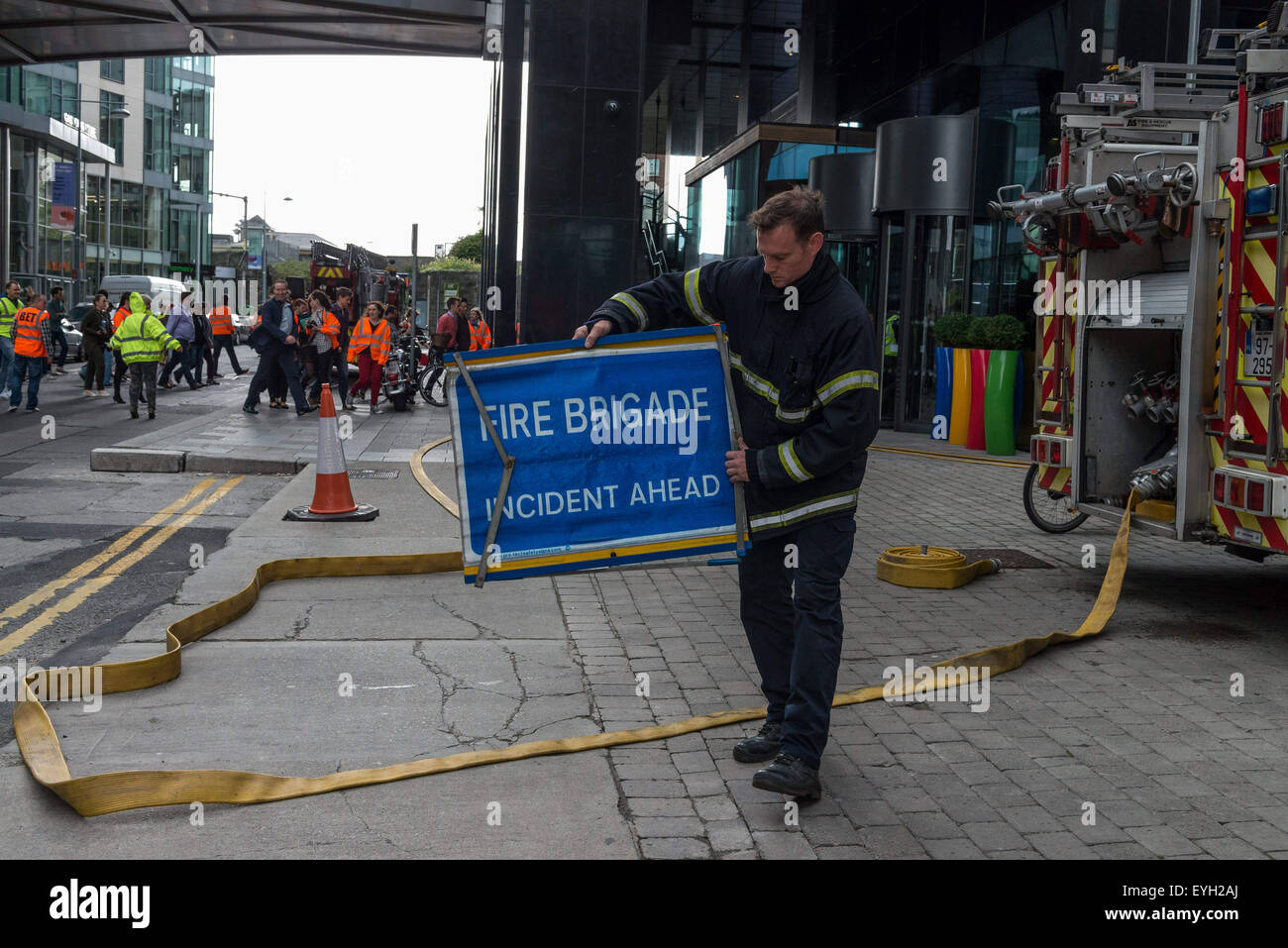 Dublin, Ireland. 29th July, 2015. Fire drill at Google HQ in Barrow ...