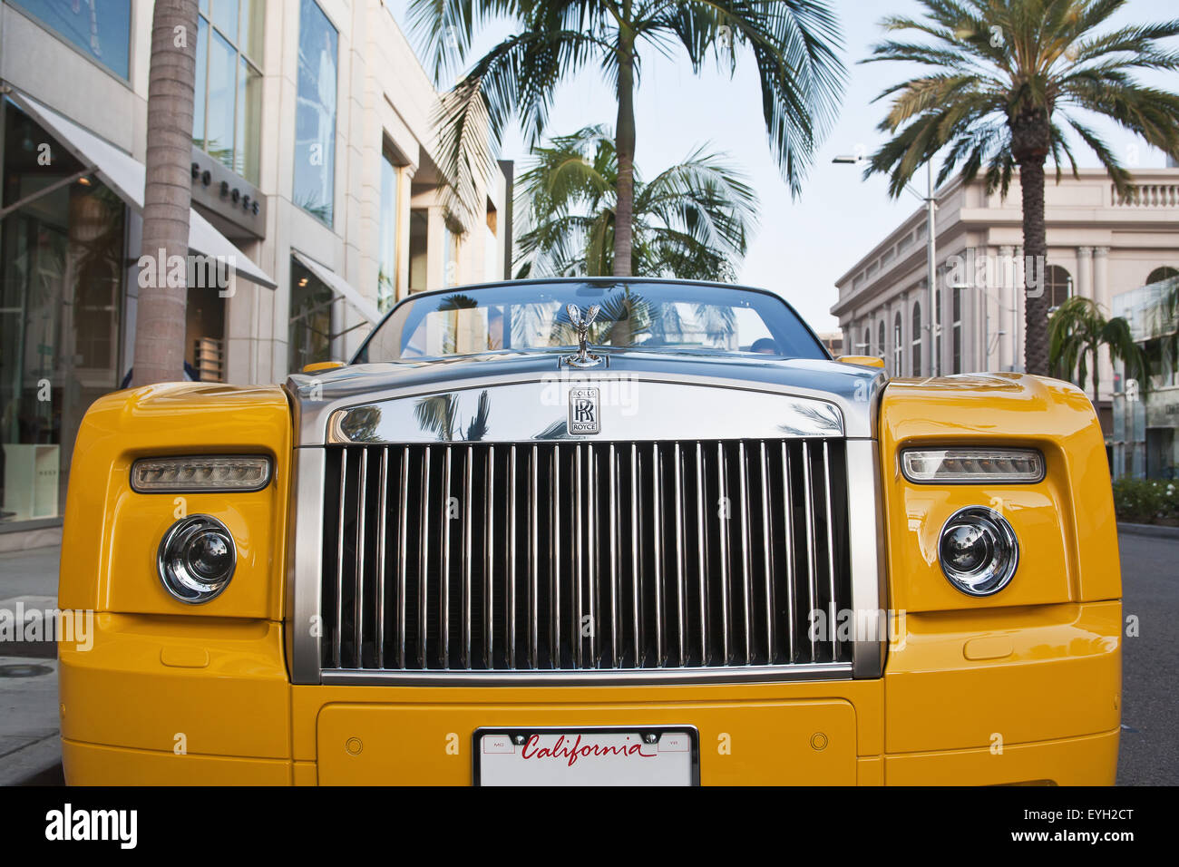 Front View Of Yellow Limousine; California, Usa Stock Photo - Alamy