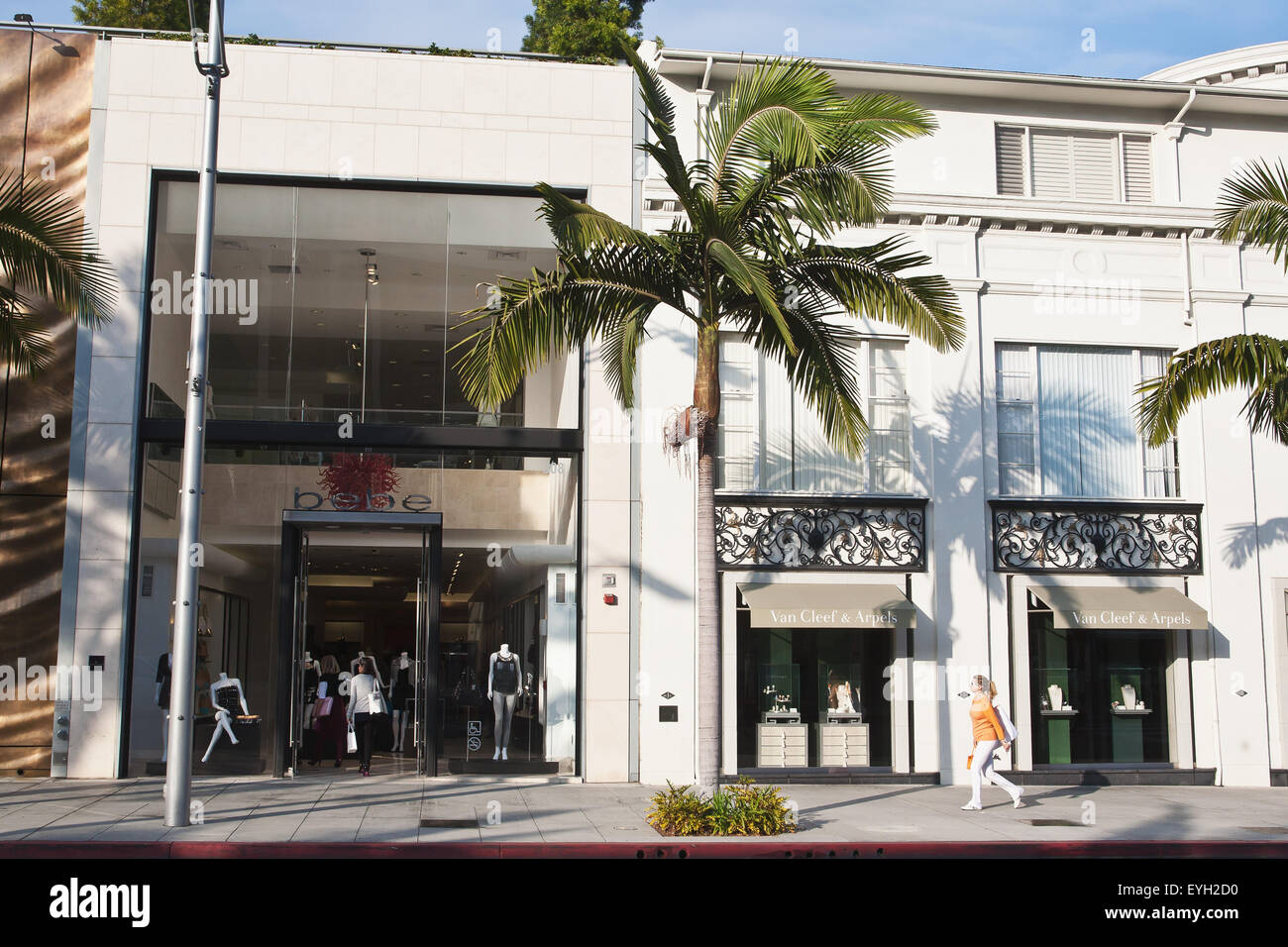 Street View With Fashionable Clothing Store; California, Usa Stock ...