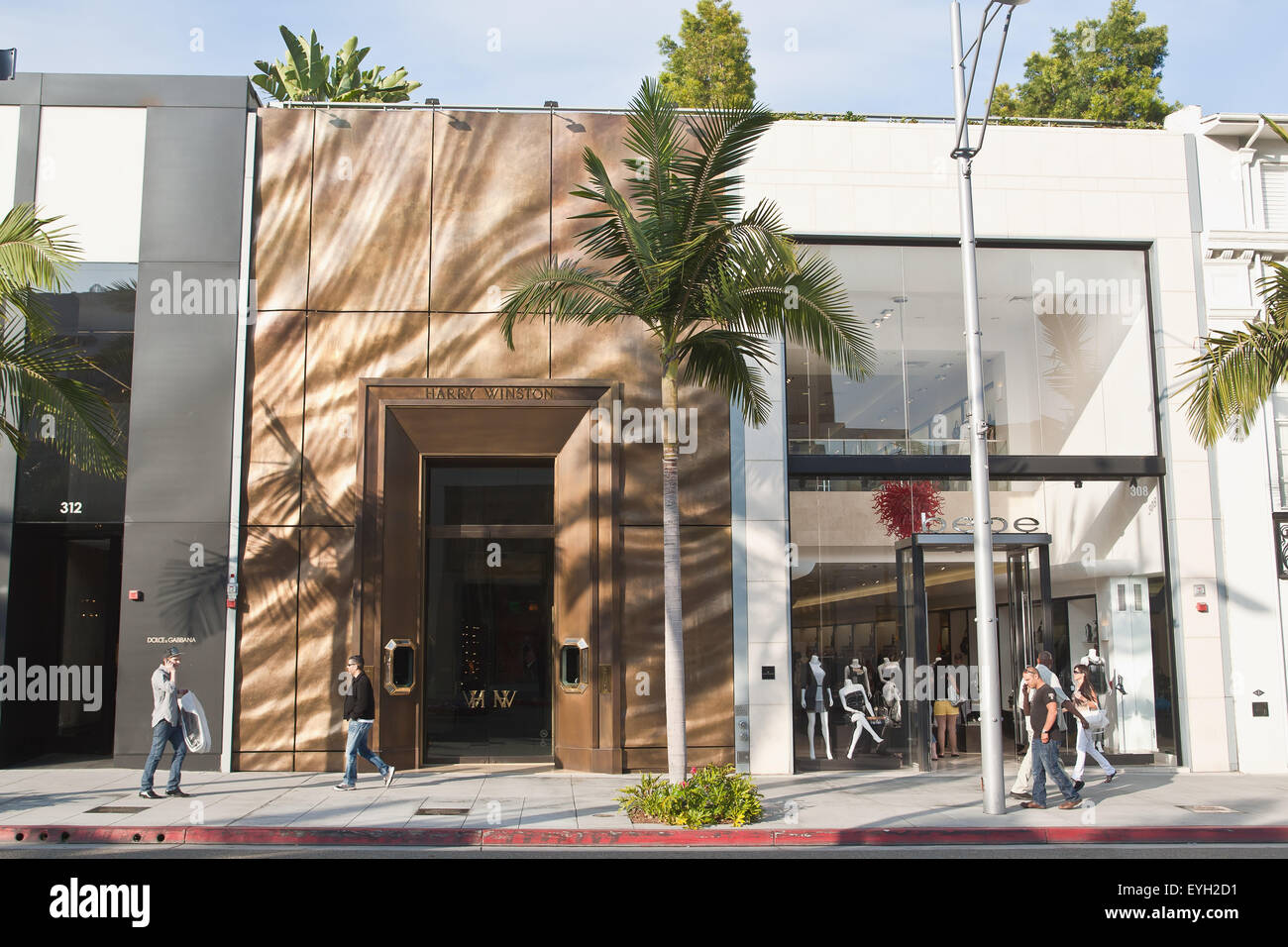 Street View With Fashionable Clothing Store; California, Usa Stock ...
