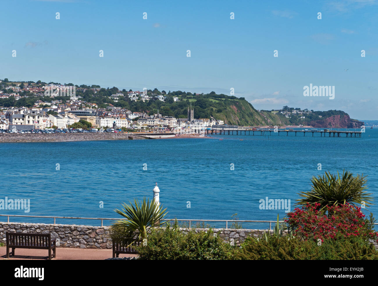 Teignmouth viewed across The Teign Estuary from Shaldon in South Devon ...