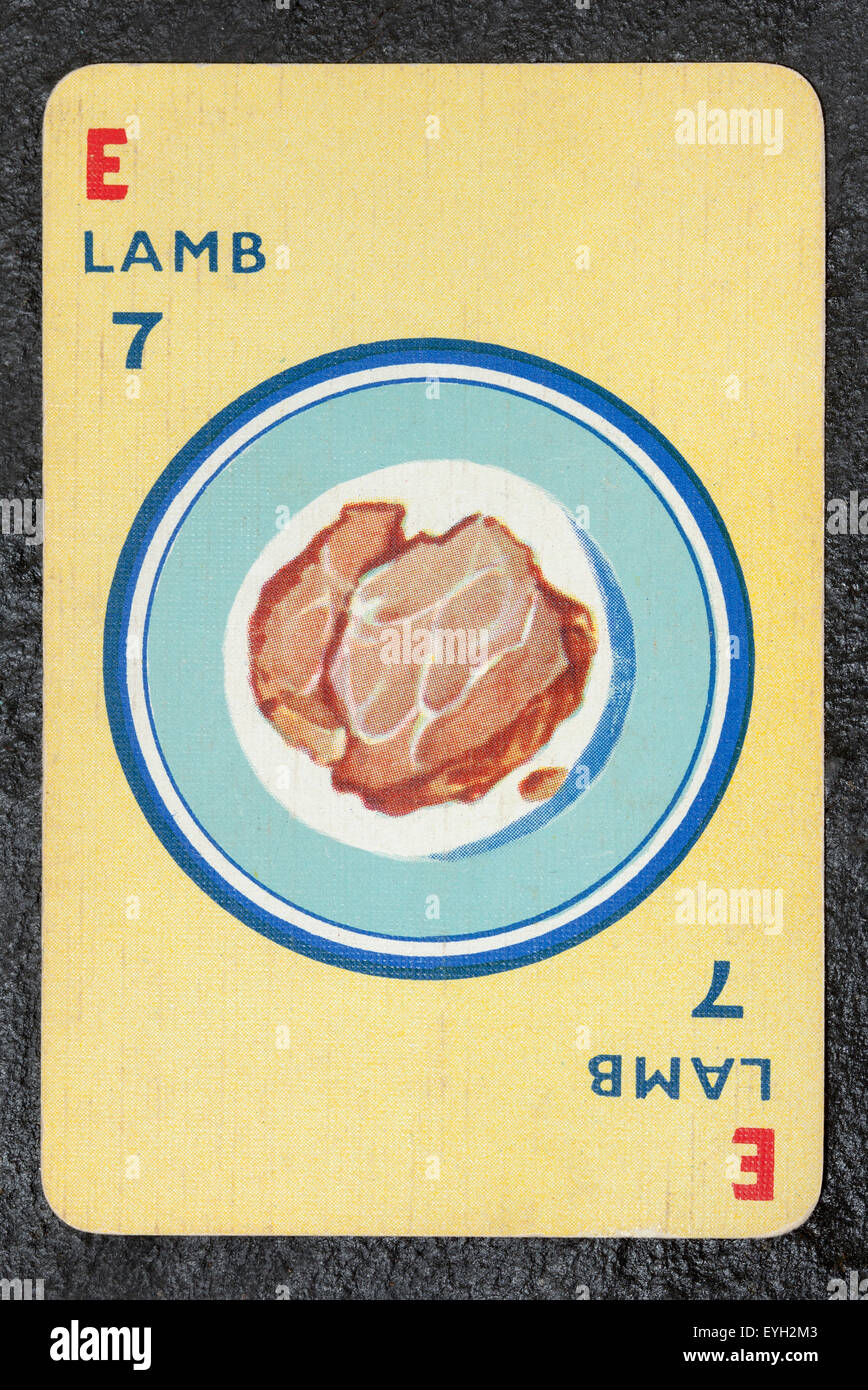 Vintage Menuette Playing Card - Lamb Stock Photo - Alamy