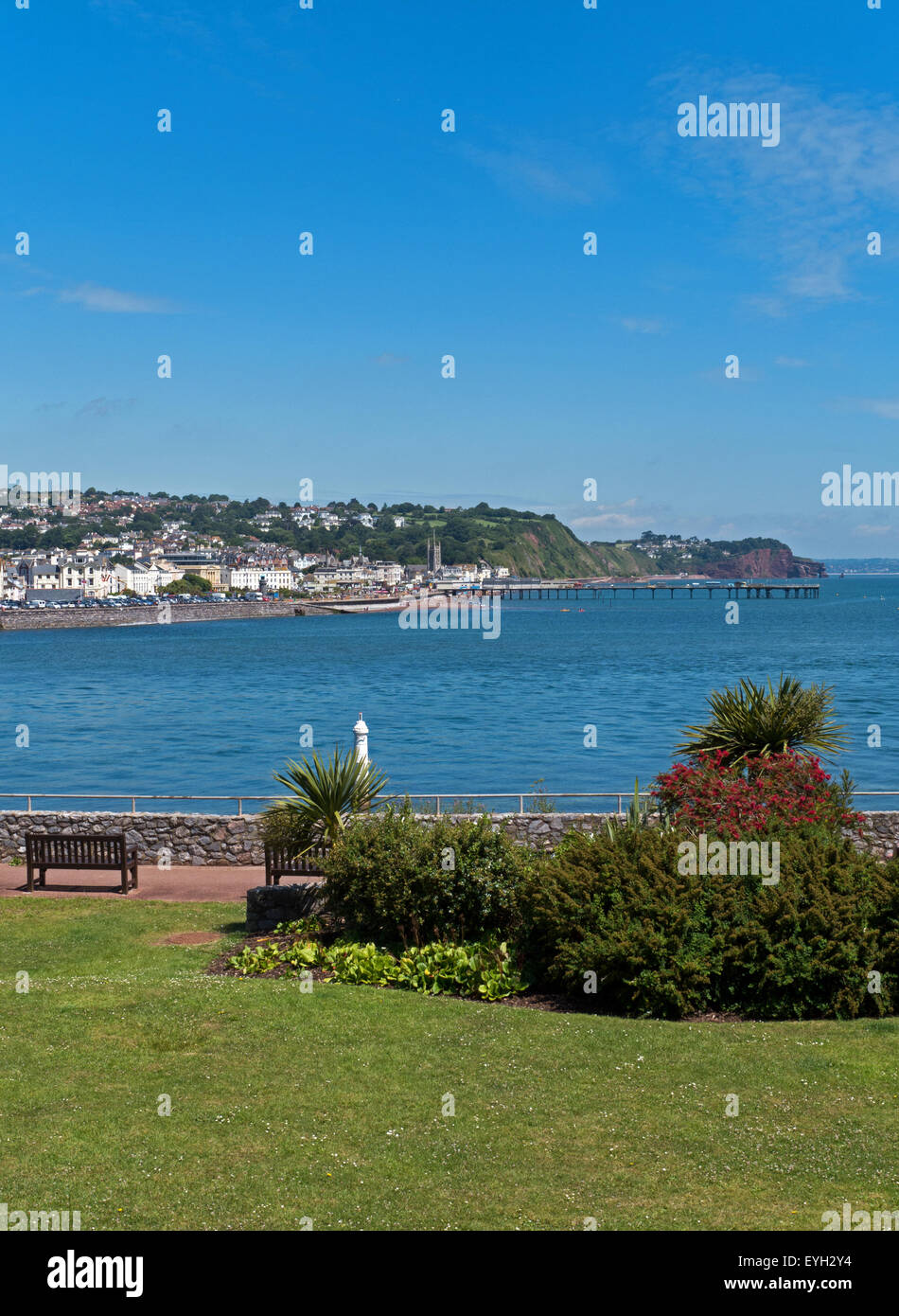 Teignmouth viewed across The Teign Estuary from Shaldon in South Devon ...