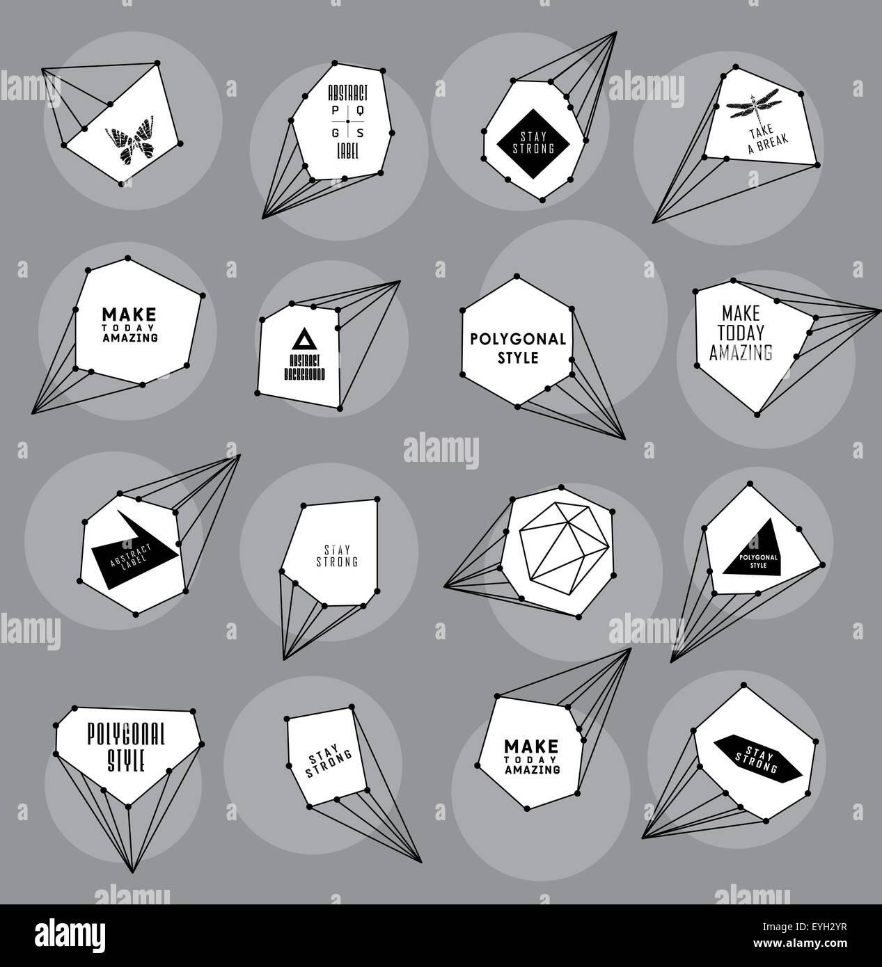 Abstract polygonal label design. Elements of astronomy Stock Vector ...