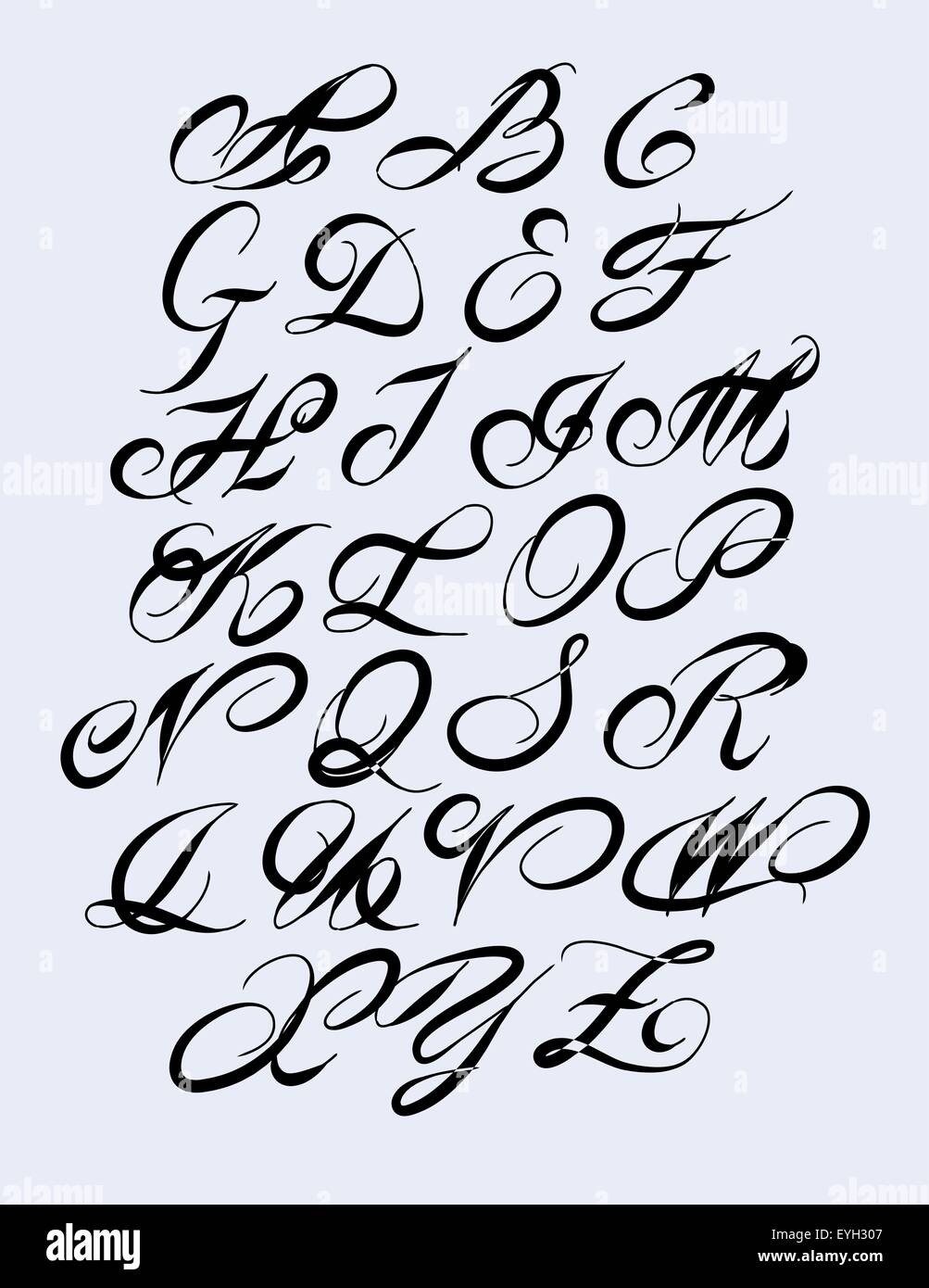 Calligraphic alphabet. Design elements Stock Vector Image & Art - Alamy