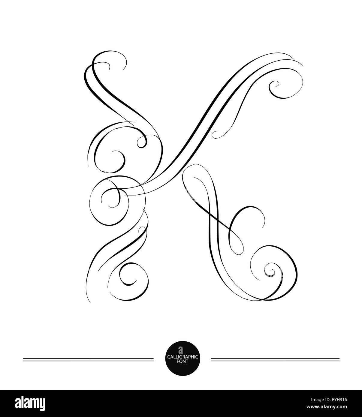 Calligraphic letter. Abstract font Stock Vector Image & Art - Alamy