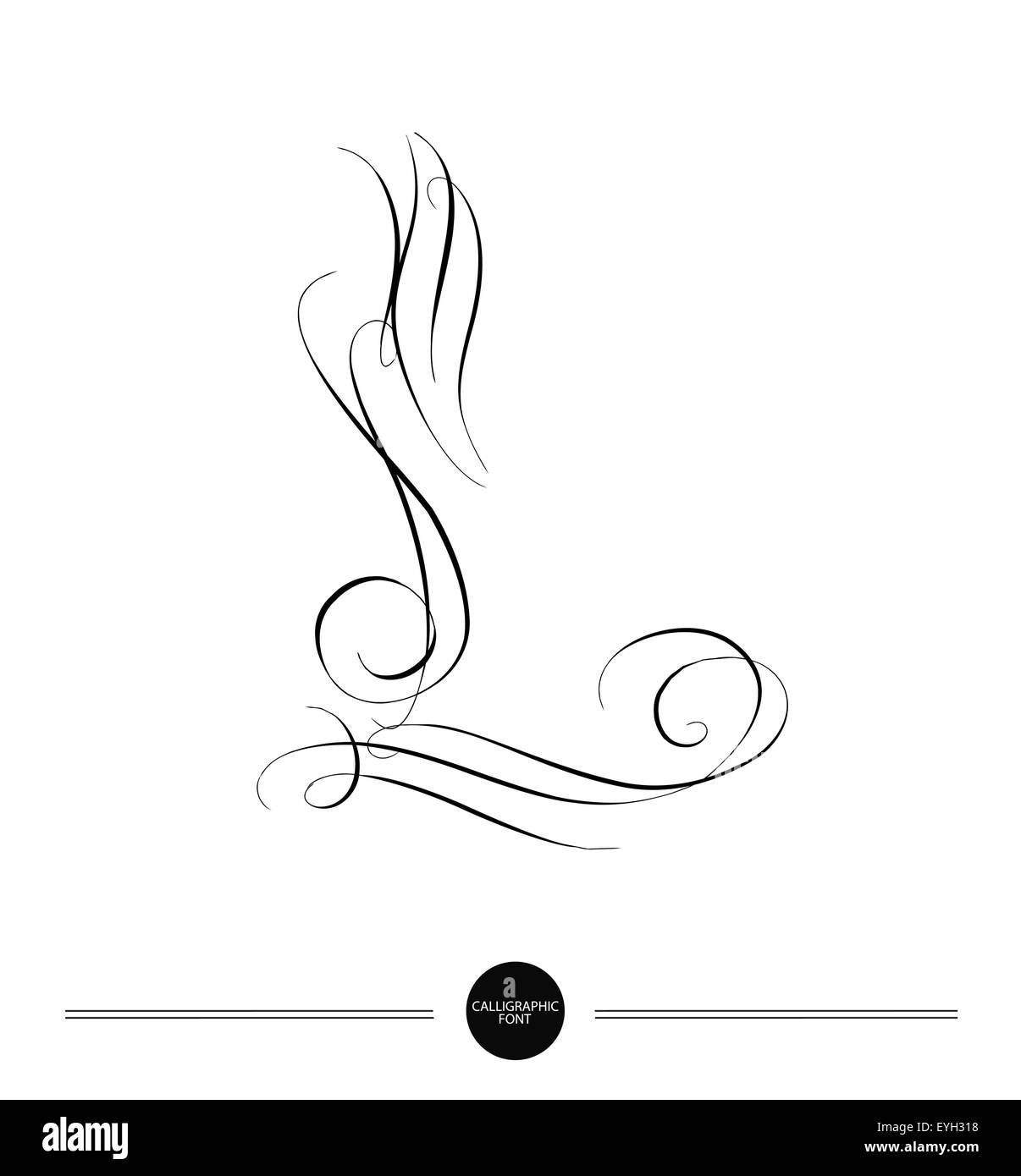 Calligraphic letter. Abstract font Stock Vector Image & Art - Alamy