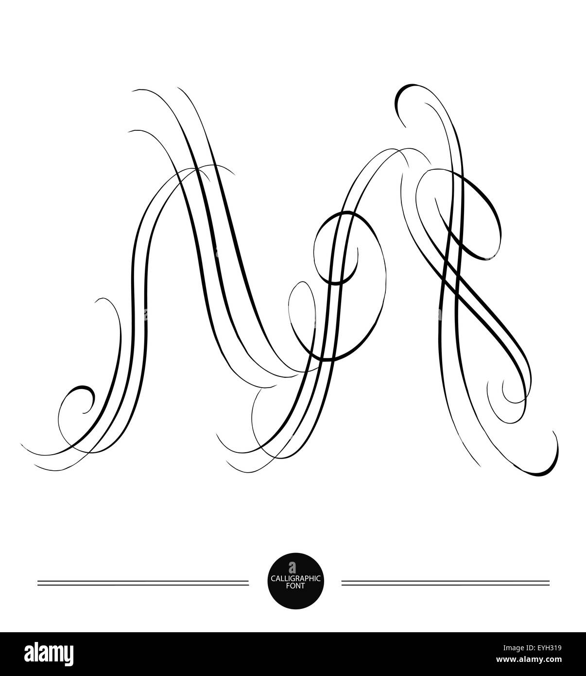 Calligraphic letter. Abstract font Stock Vector Image & Art - Alamy