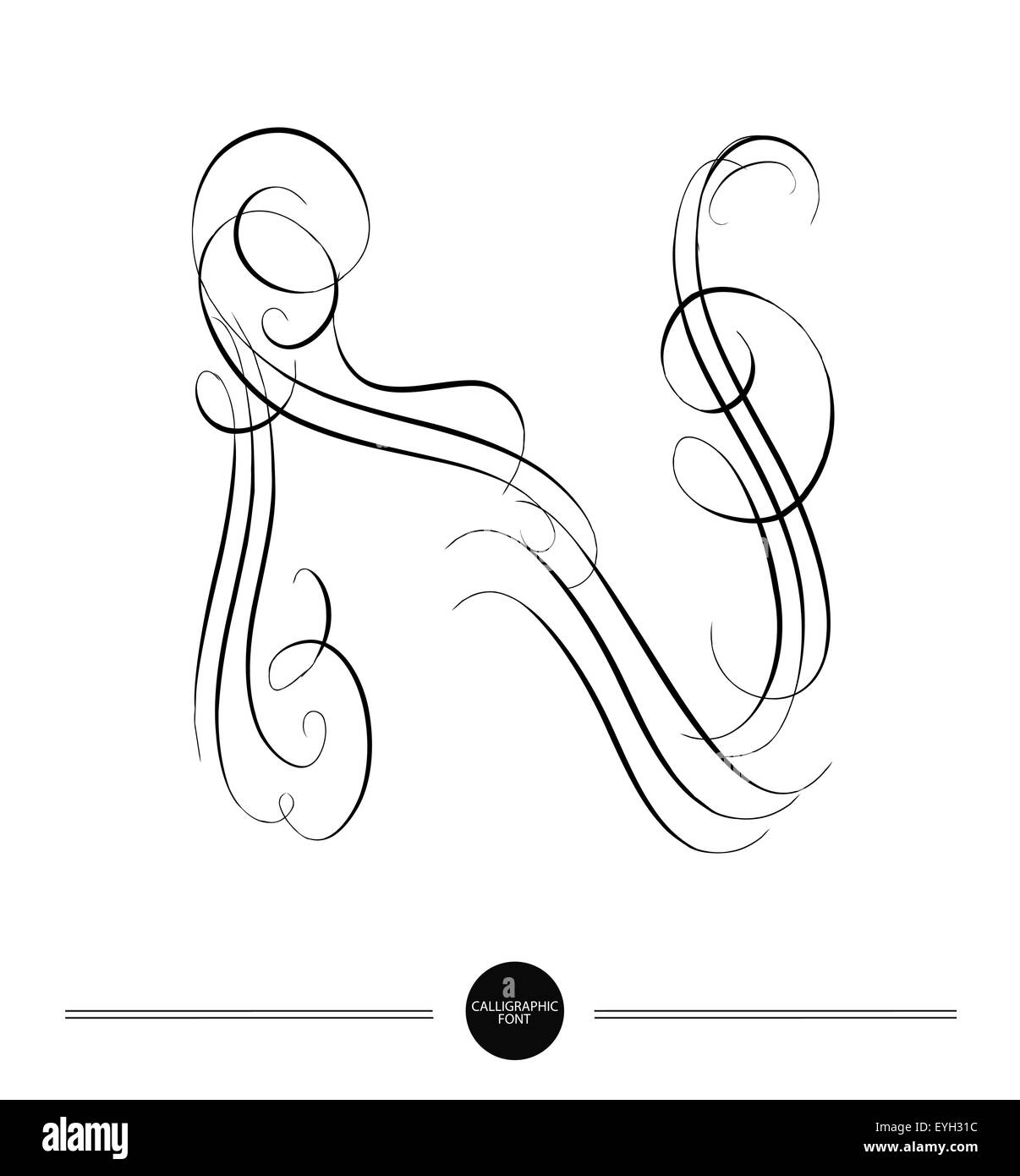 Calligraphic letter. Abstract font Stock Vector Image & Art - Alamy