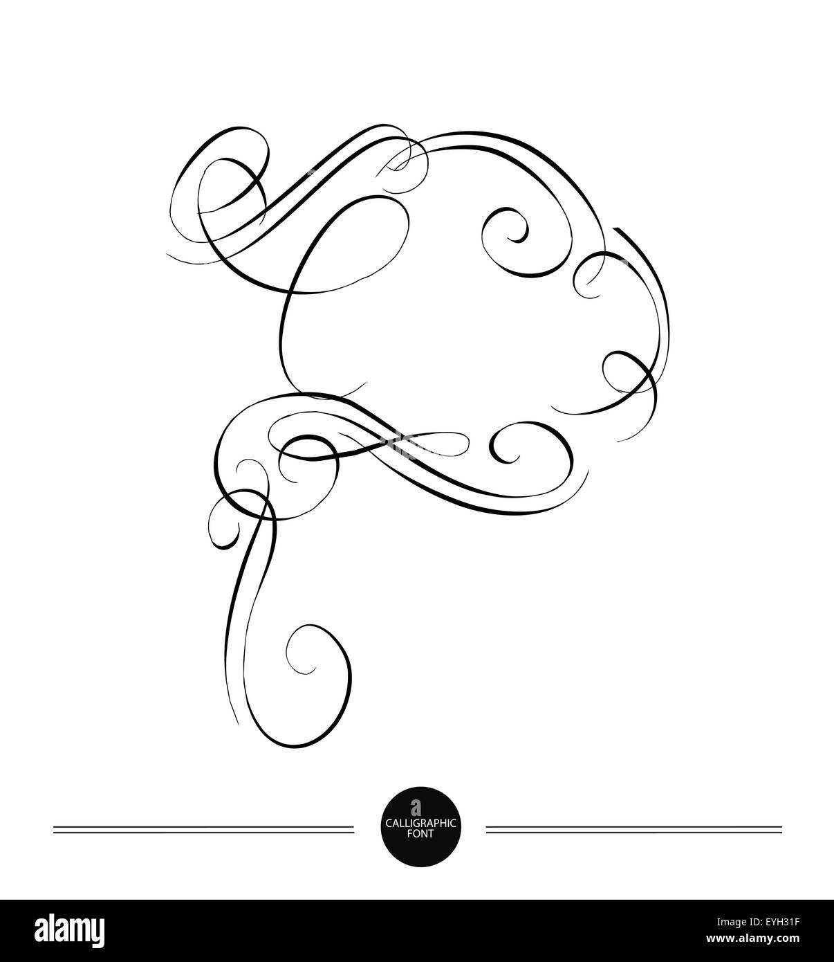 Calligraphic letter. Abstract font Stock Vector Image & Art - Alamy