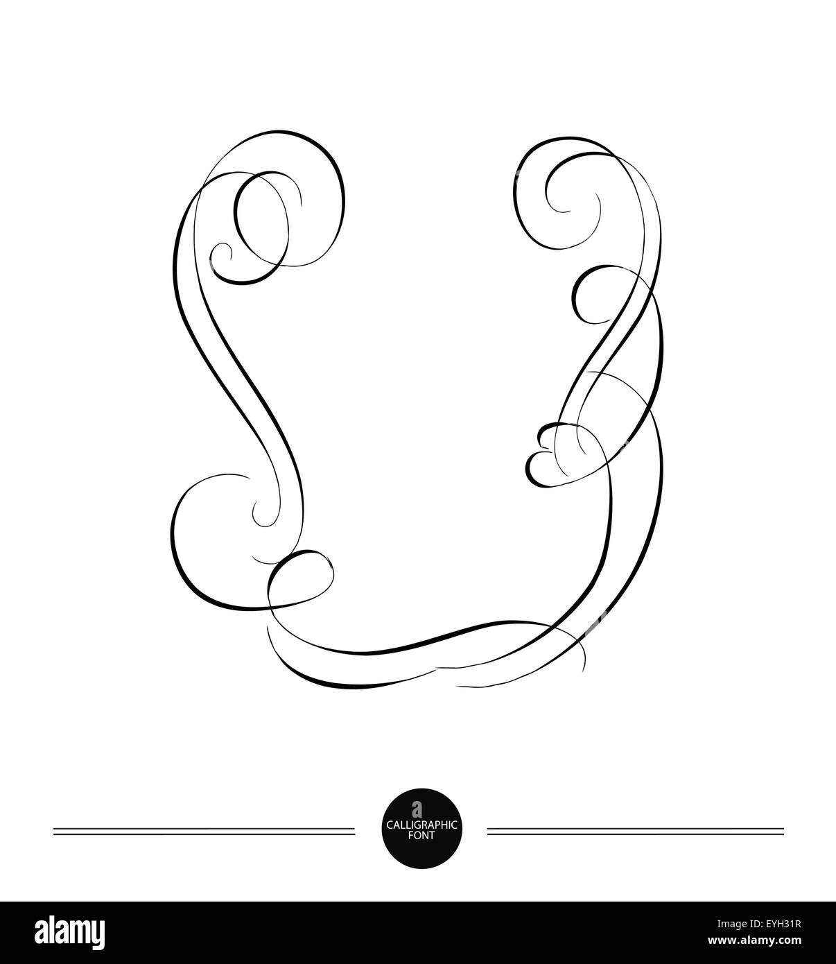 Calligraphic letter. Abstract font Stock Vector Image & Art - Alamy