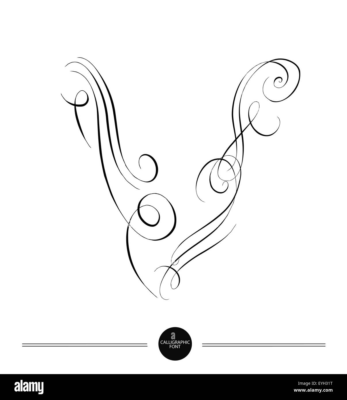 Calligraphic letter. Abstract font Stock Vector Image & Art - Alamy