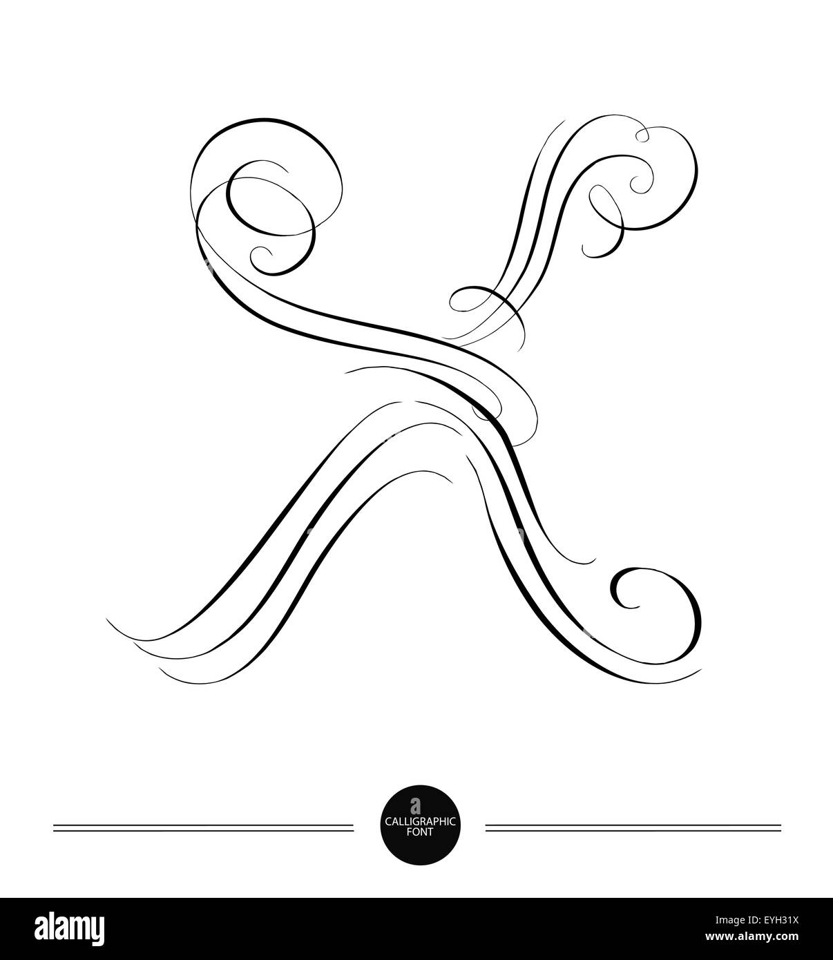 Calligraphic letter. Abstract font Stock Vector Image & Art - Alamy