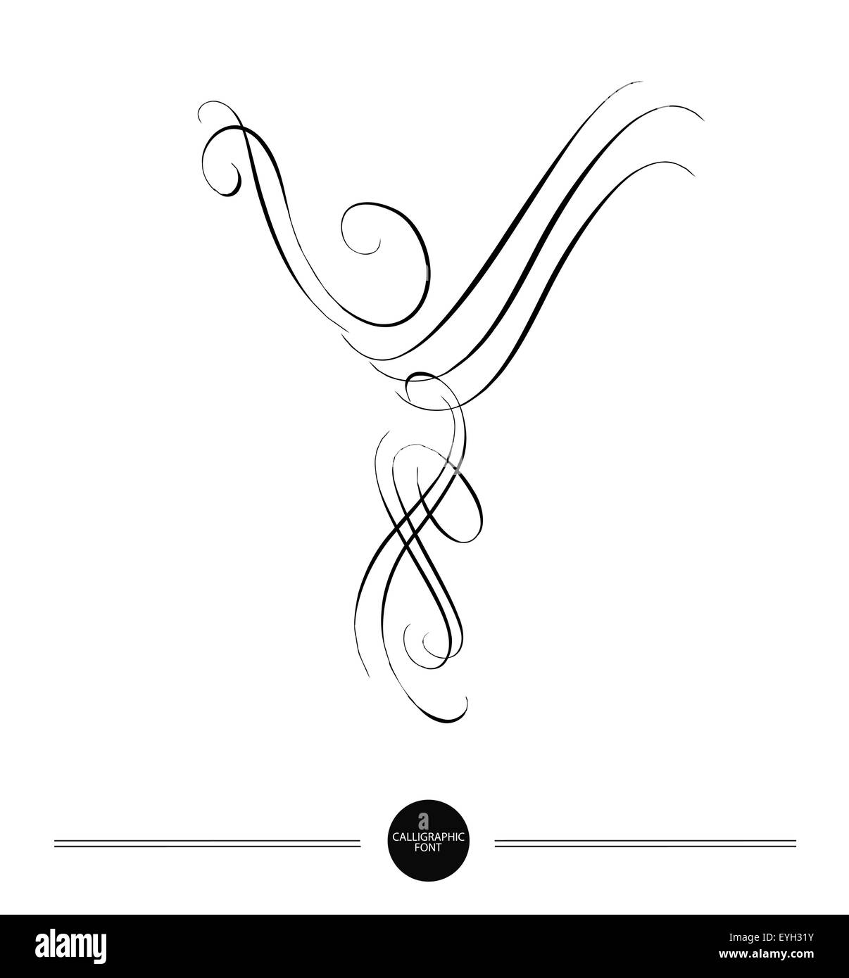 Calligraphic letter. Abstract font Stock Vector Image & Art - Alamy