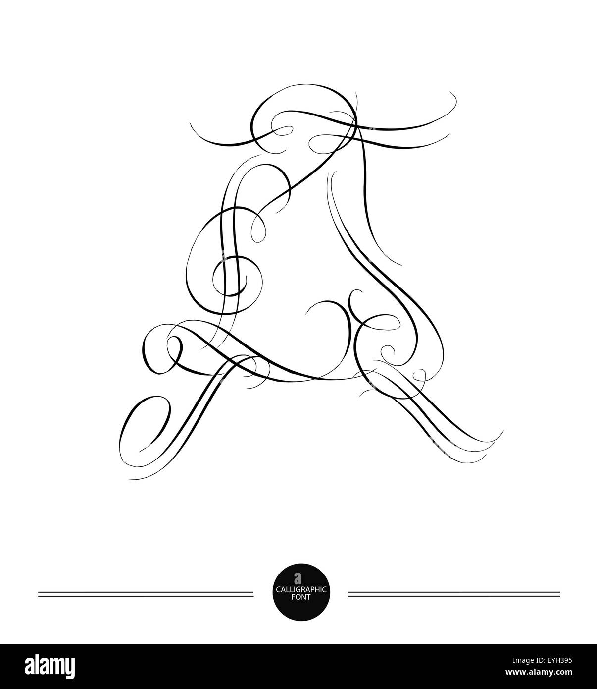Calligraphic letter. Abstract font Stock Vector Image & Art - Alamy