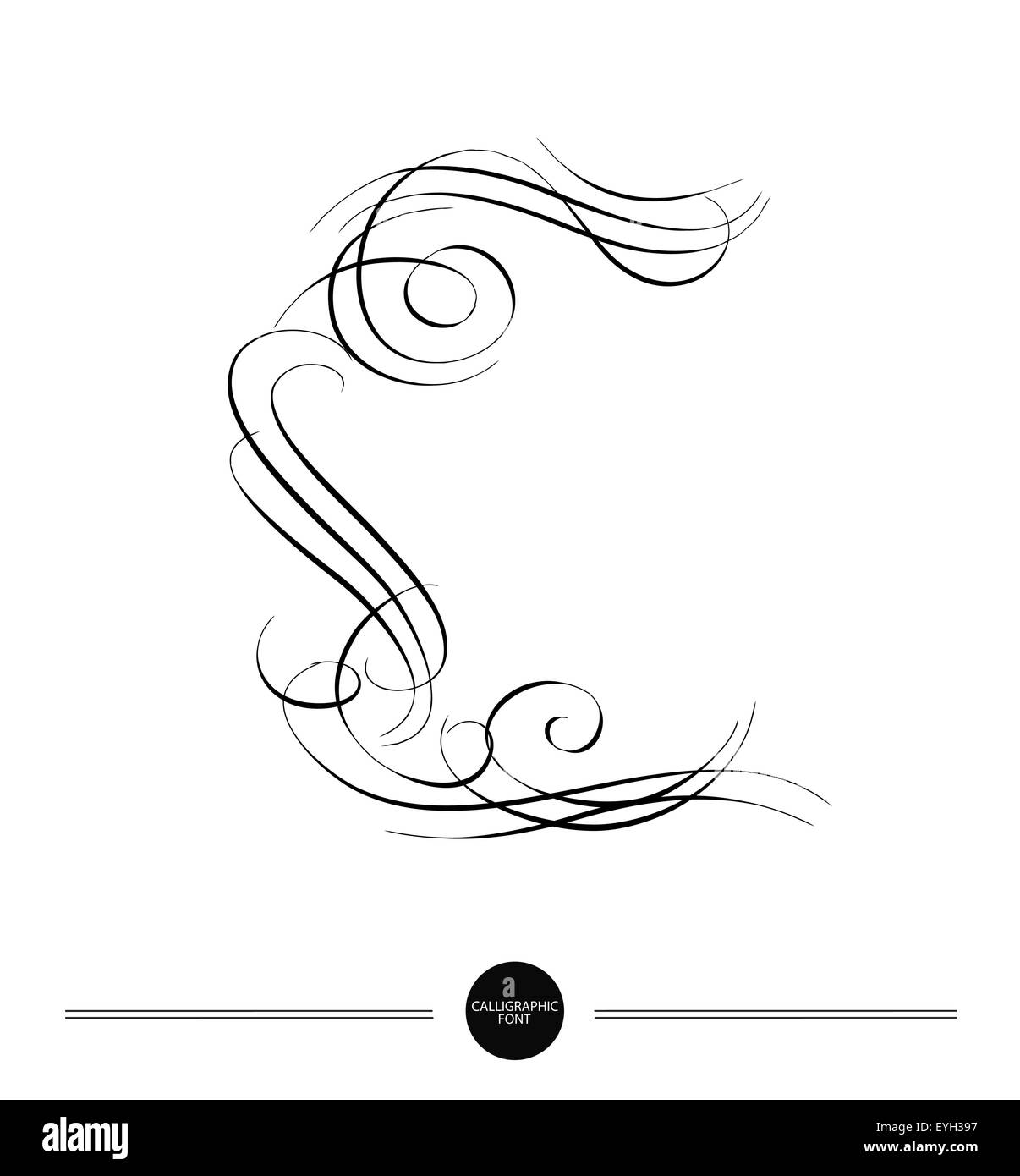 Calligraphic letter. Abstract font Stock Vector Image & Art - Alamy