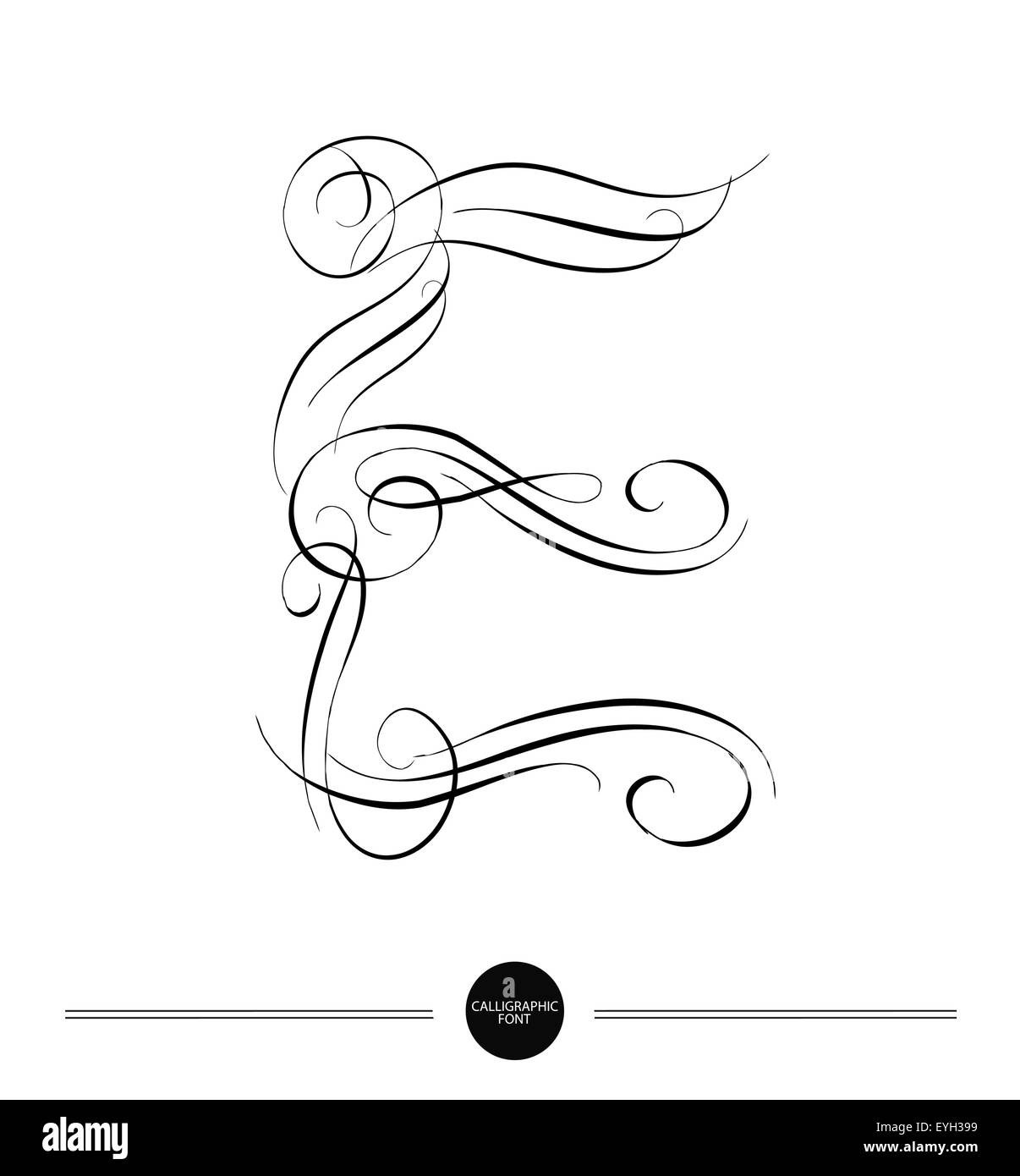 Calligraphic letter. Abstract font Stock Vector Image & Art - Alamy