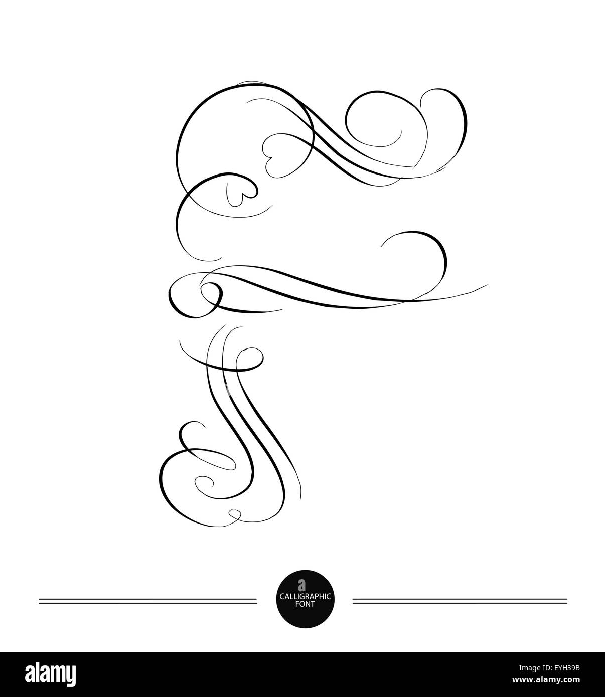 Calligraphic letter. Abstract font Stock Vector Image & Art - Alamy