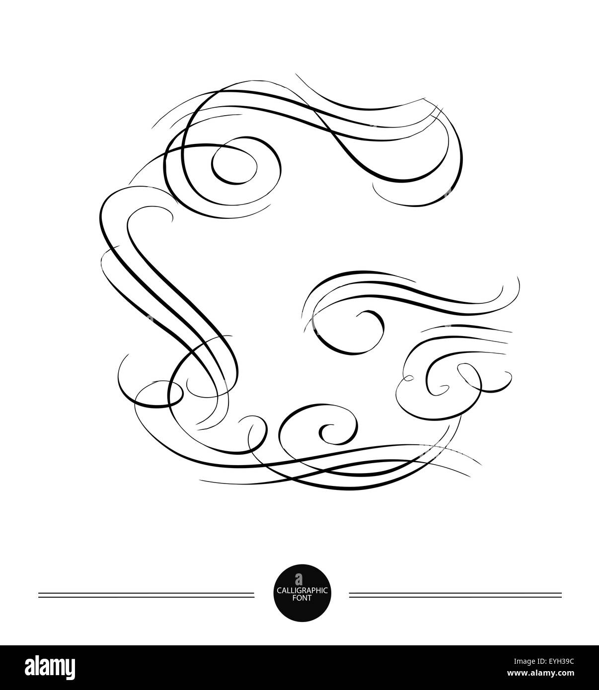 Calligraphic letter. Abstract font Stock Vector Image & Art - Alamy