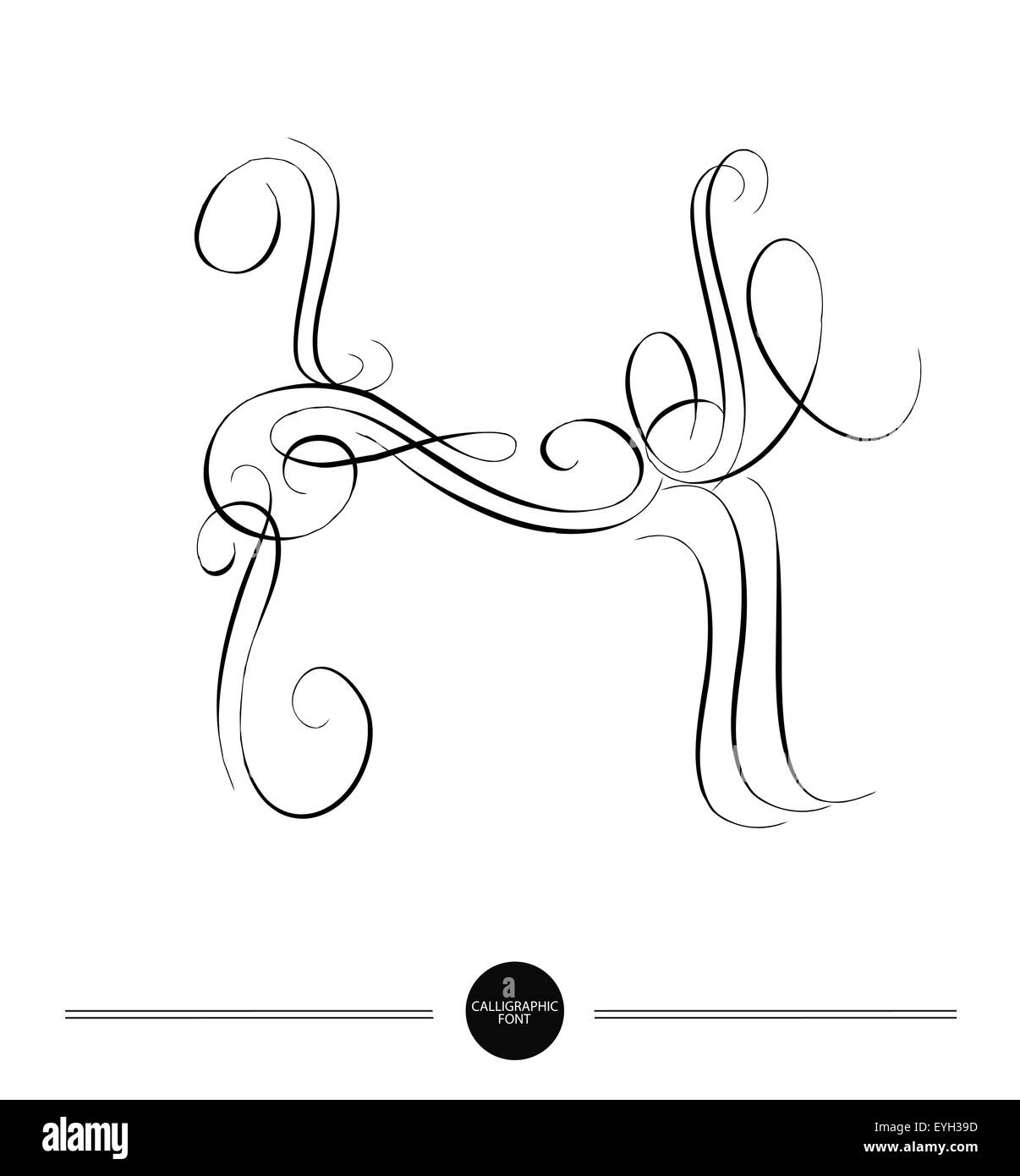 Calligraphic letter. Abstract font Stock Vector Image & Art - Alamy