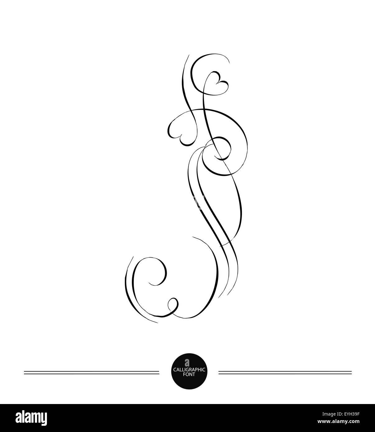 Calligraphic letter. Abstract font Stock Vector Image & Art - Alamy