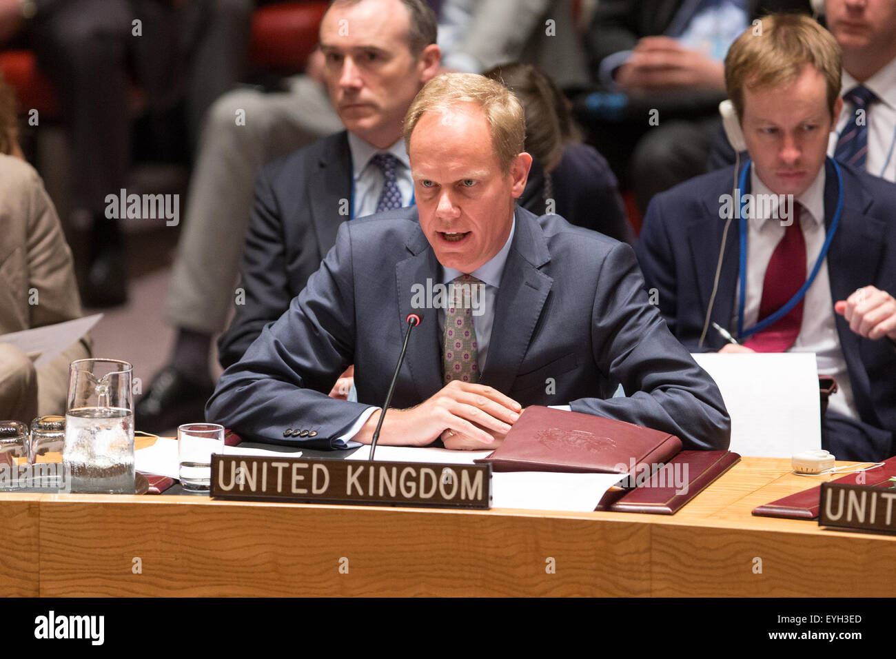 New York, USA. 29th July, 2015. Matthew Rycroft(front), the Permanent ...