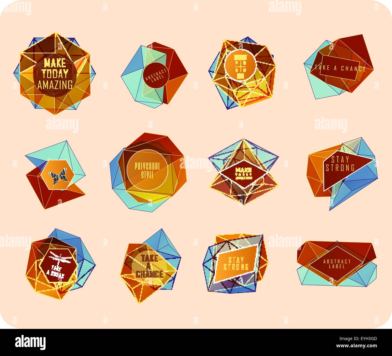 Polygonal chart of triangles hi-res stock photography and images - Alamy