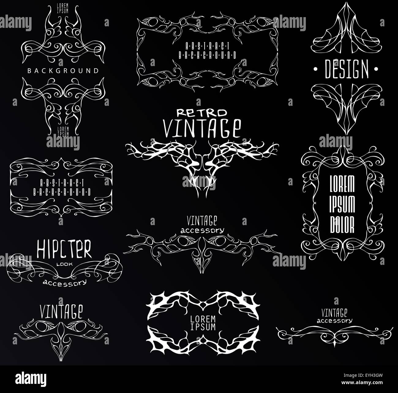 Set of calligraphic and floral Stock Vector Image & Art - Alamy