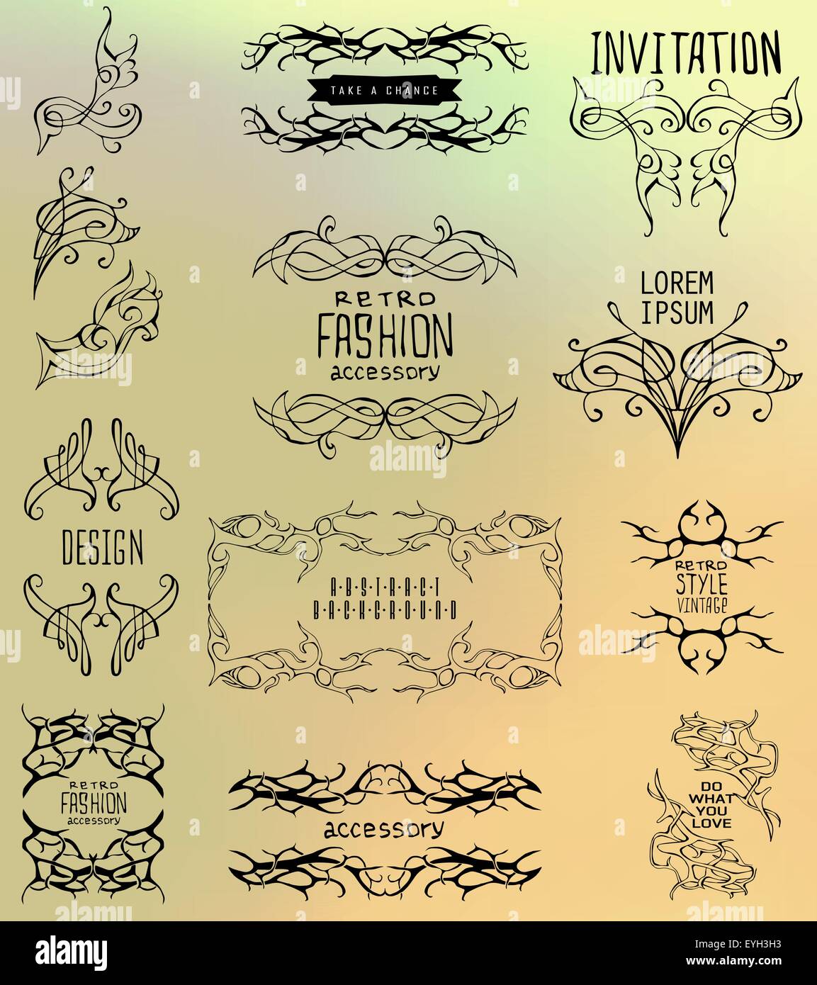 Set of calligraphic and floral Stock Vector Image & Art - Alamy