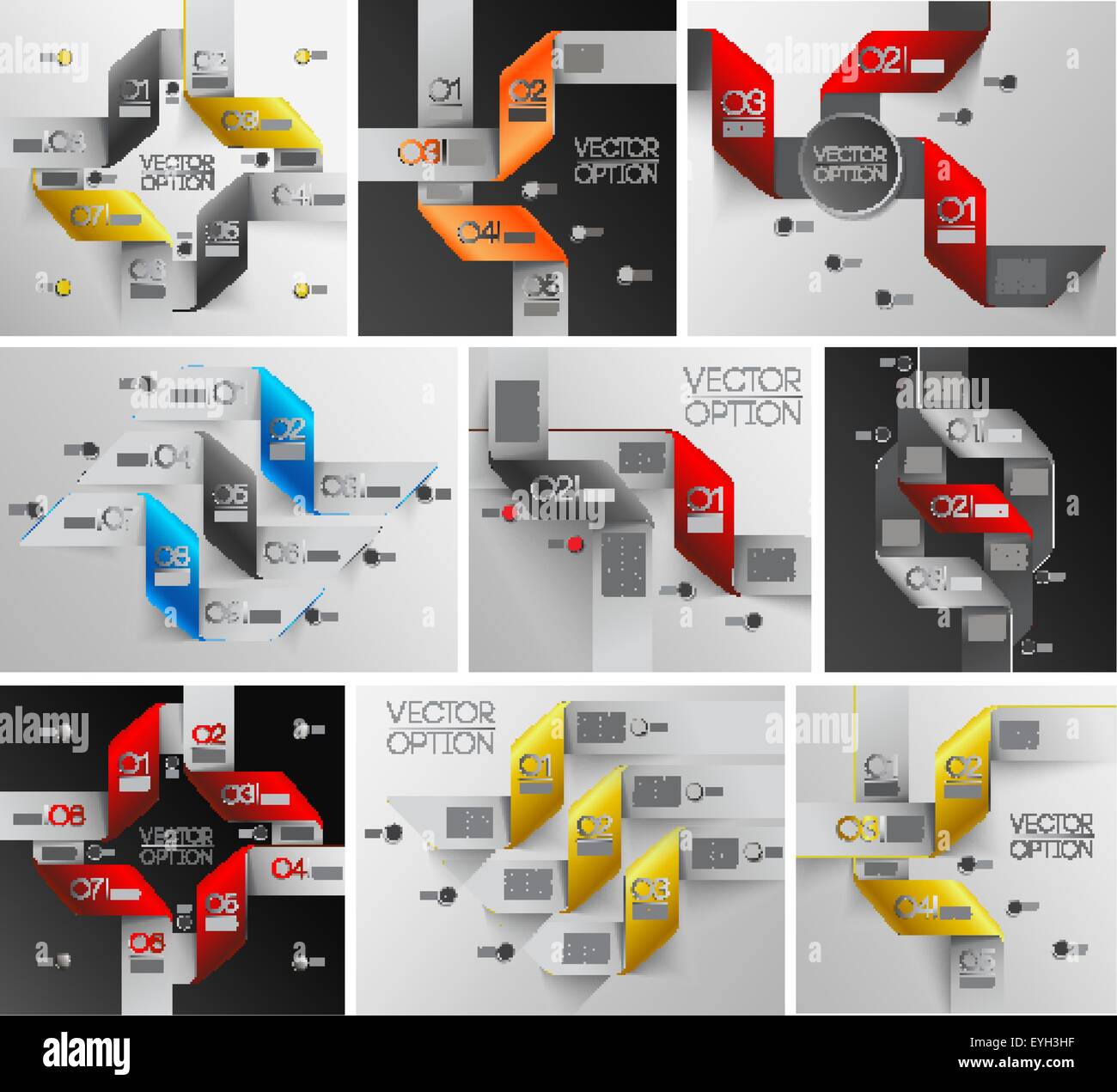 arrows lines infographics set Stock Vector Image & Art - Alamy