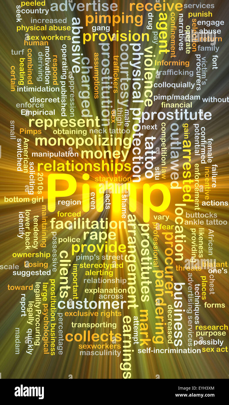 Background concept wordcloud illustration of pimp glowing light Stock ...