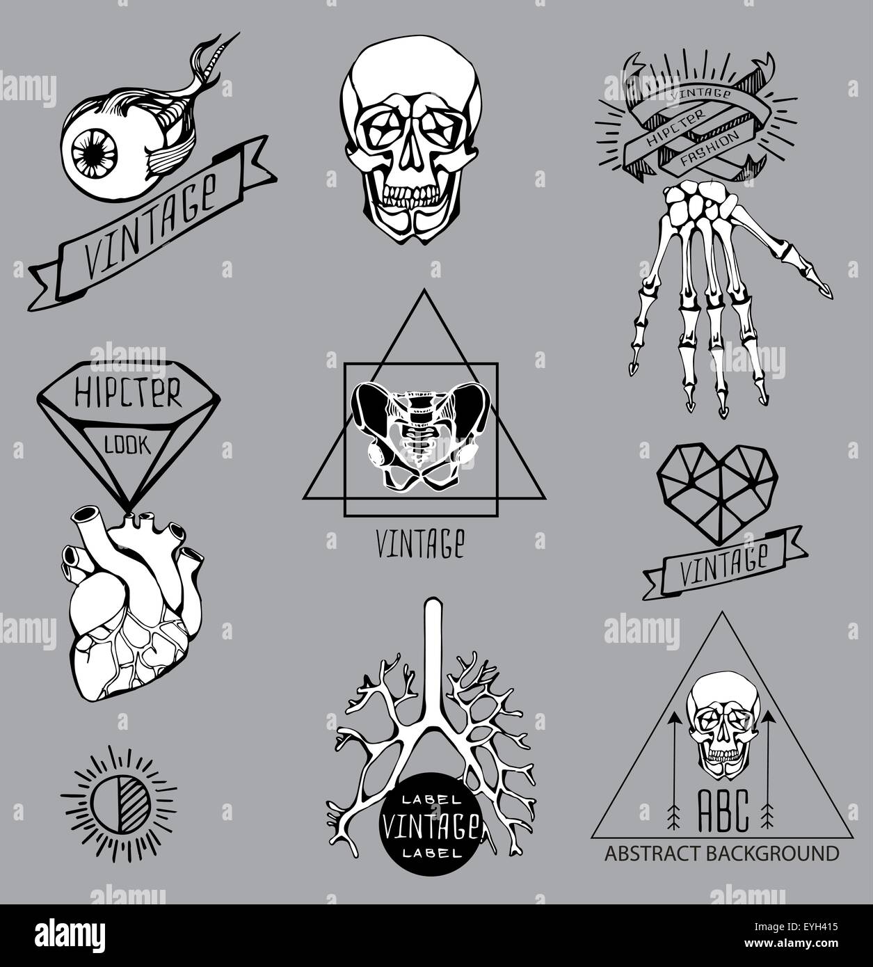 Set of Labels with hand draw human Stock Vector Image & Art - Alamy