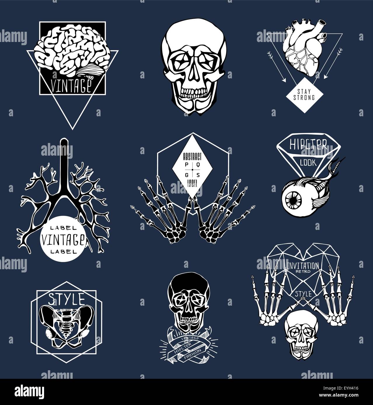Set of Labels with hand draw human Stock Vector Image & Art - Alamy