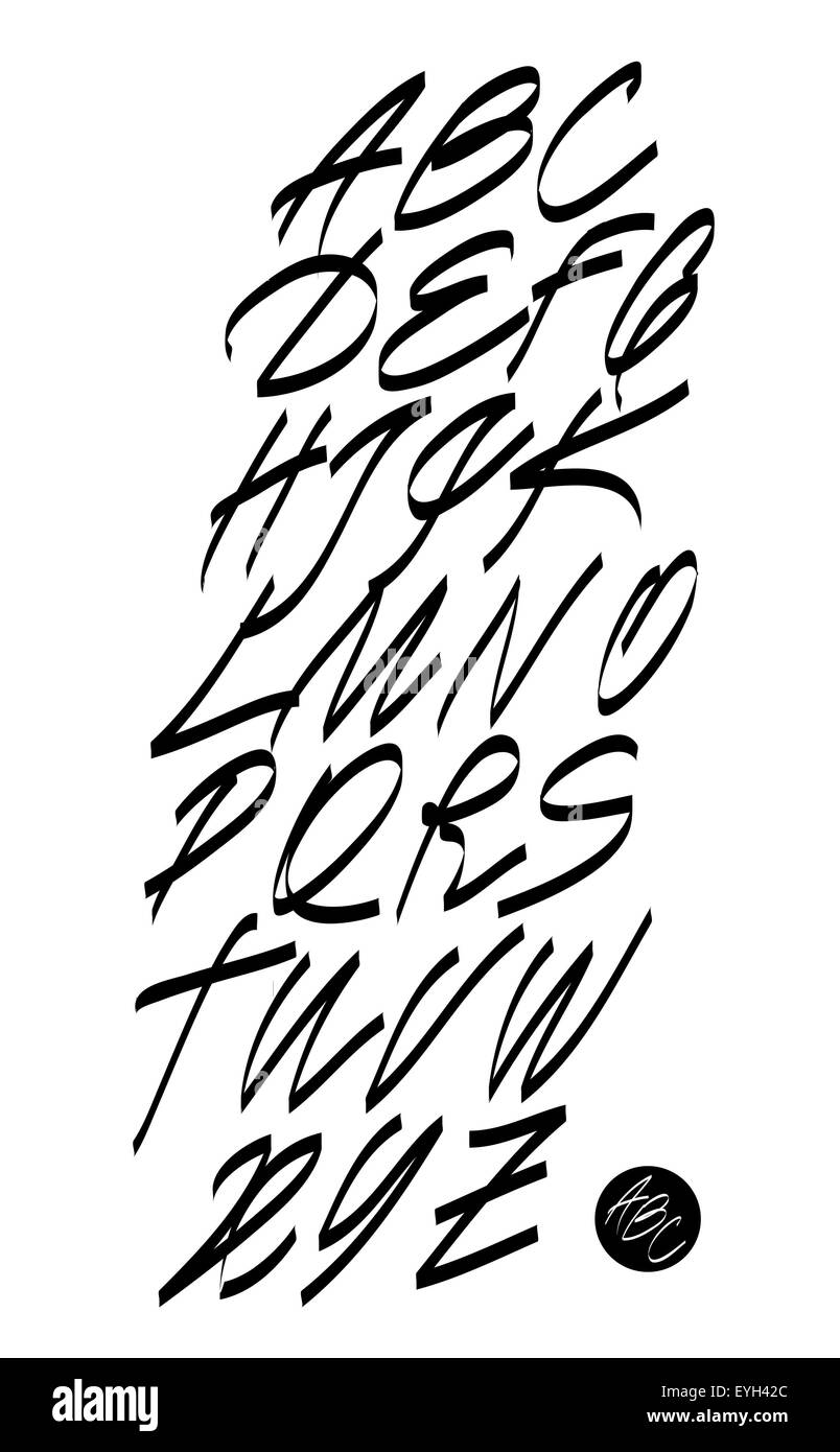 Calligraphic alphabet. Design elements Stock Vector Image & Art - Alamy