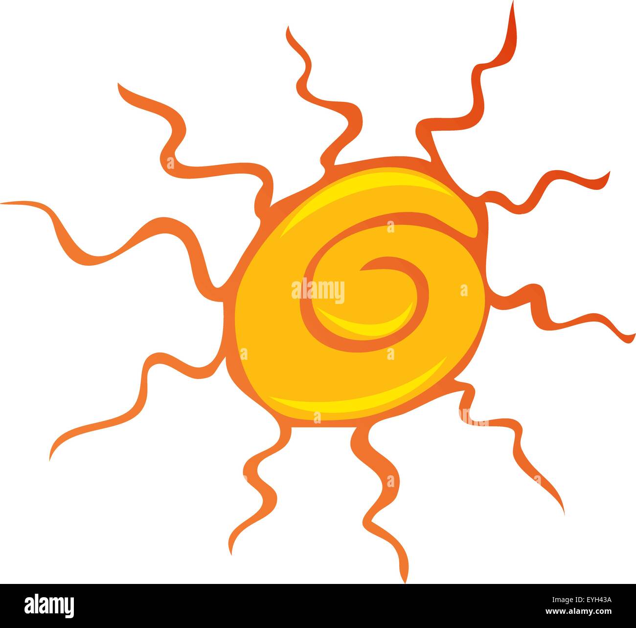 Yellow sun with red rays. Vector illustration Stock Vector Image & Art ...