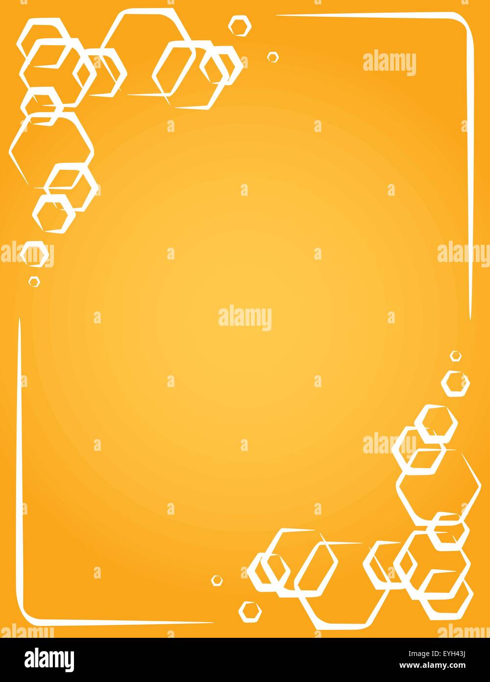 Creative vector frame on yellow background. honeycomb Stock Vector ...