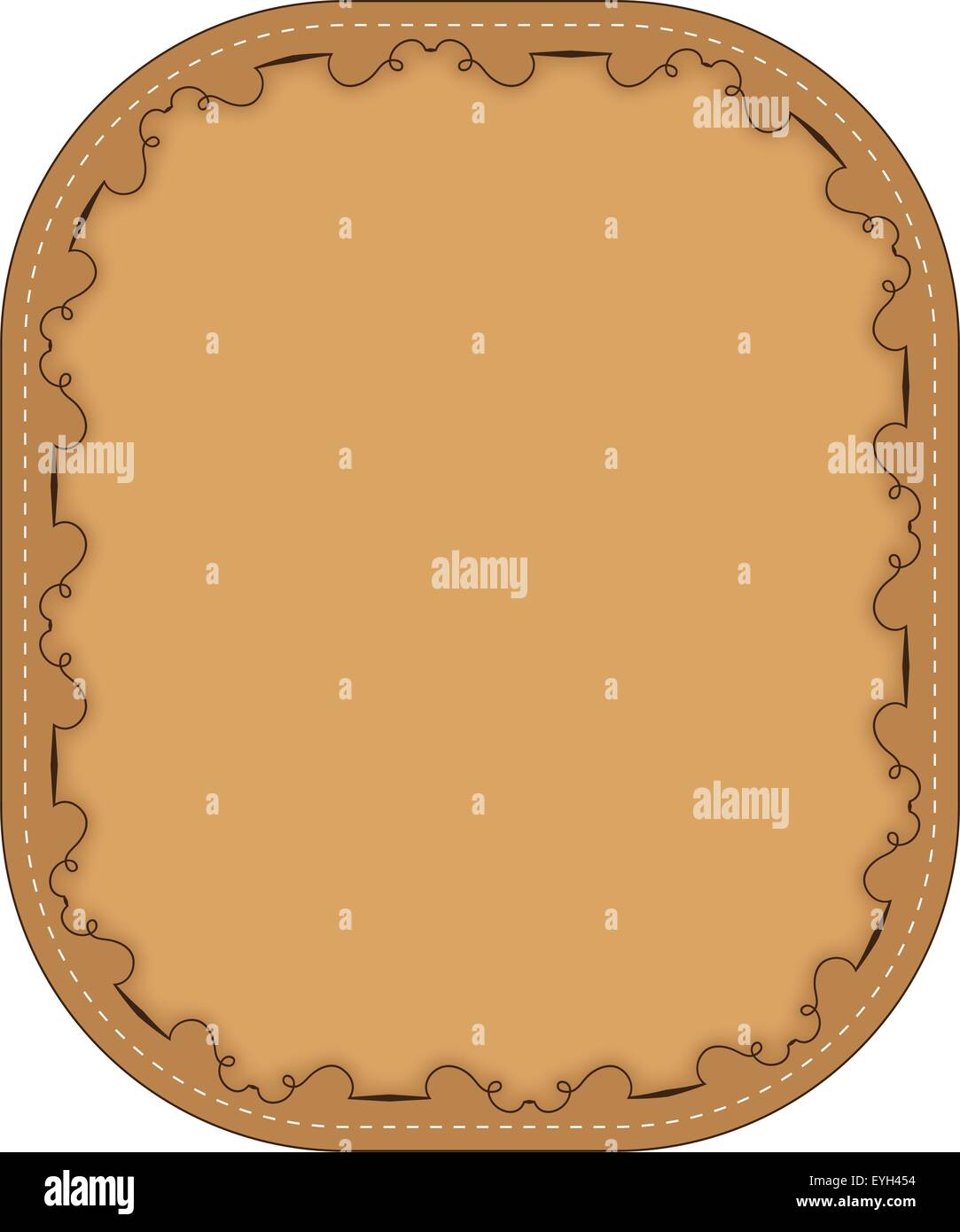 Vector brown frame with stitching and pattern Stock Vector Image & Art ...