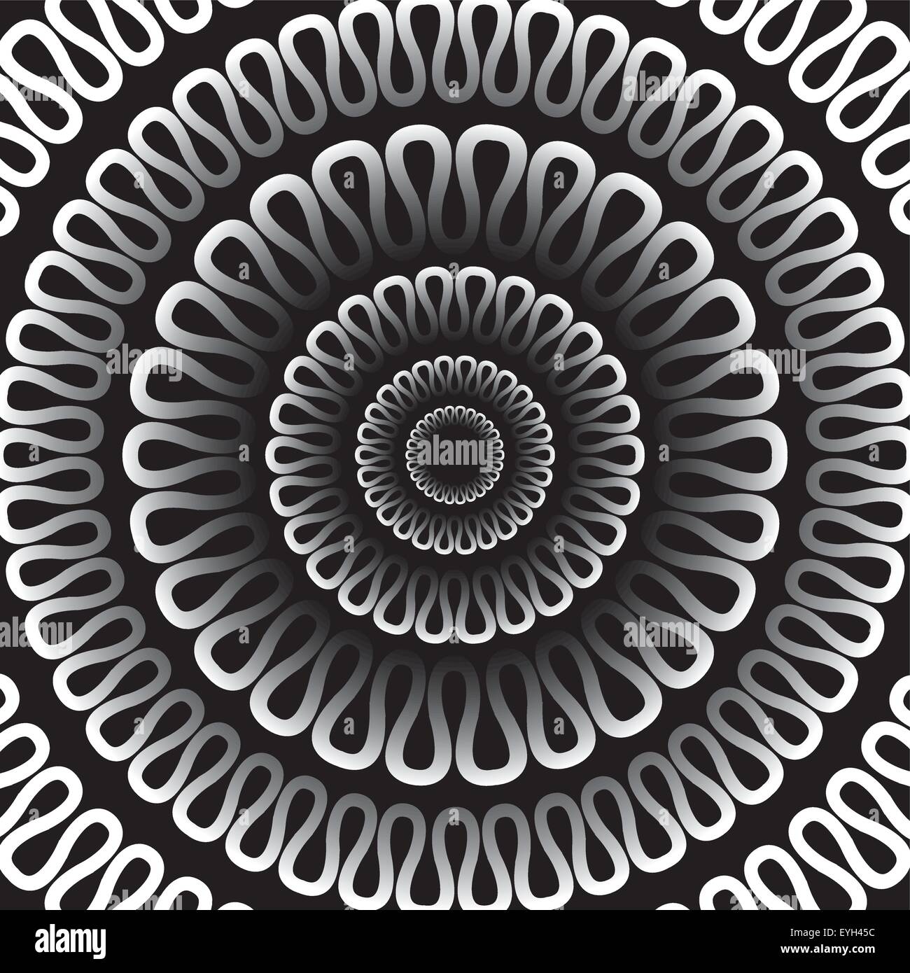 Vector abstract background. Radial pattern on a black background Stock ...