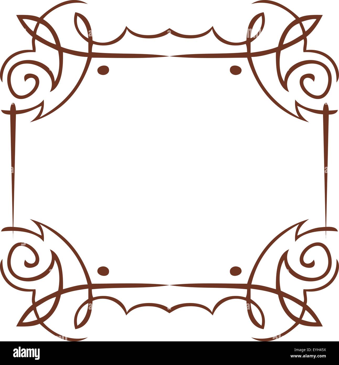 Simple vector frame with swirls. drawing hands Stock Vector Image & Art ...