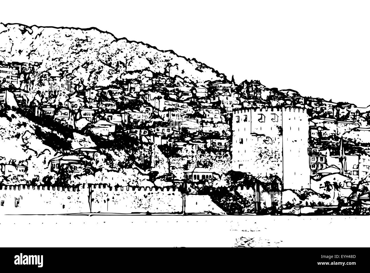 castle of Alanya Stock Vector Image & Art - Alamy